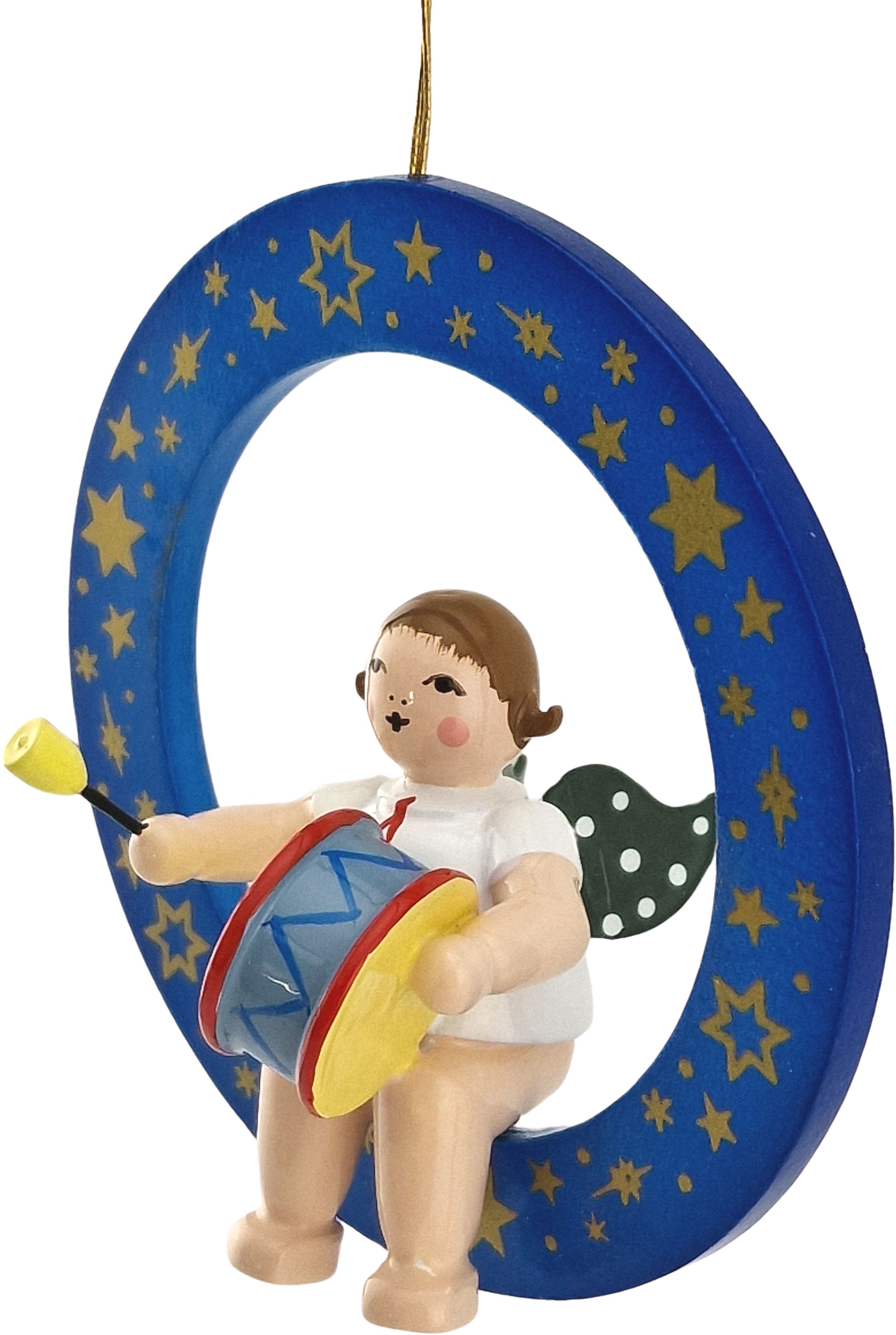 Ellmann Baumbehang Engel im blauen Ring - mit großer Trommel, ohne ...