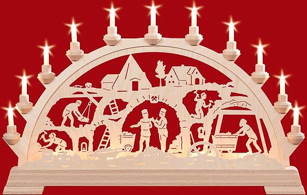 Taulin Schwibbogen Bergbau 65cm mit Vorbeleuchtung für 160,40